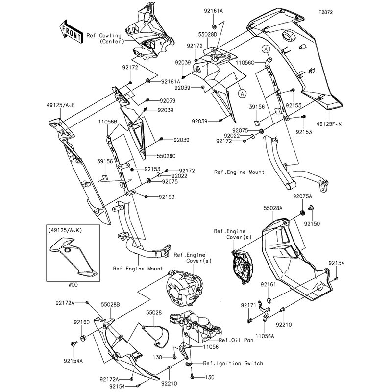 SHROUD,SIDE,LH,M.F.R.TITA - 49125-0588-725 Kawasaki Ersatzteile - kaw
